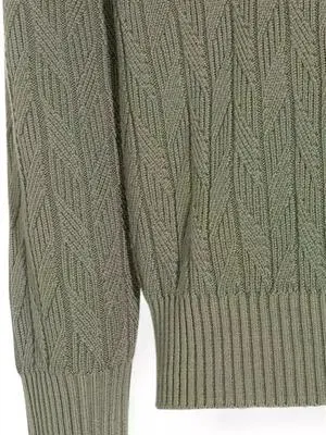 Canali Cable-knit Polo-collar Sweater