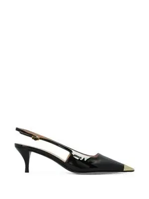 Furla Metal-cap-toe Slingback Pumps - Black