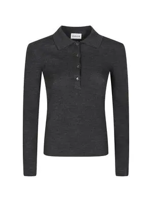 P.a.r.o.s.h Ribbed-knit Polo Shirt - Grey