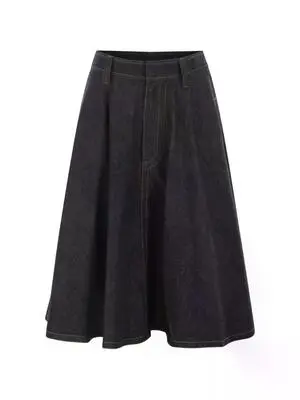 Brunello Cucinelli Monili-embellished Flared Midi Skirt - Blue