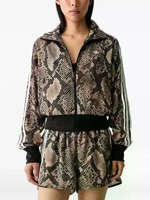 Adidas Satin Snake-print Firebird Track Jacket - Neutrals