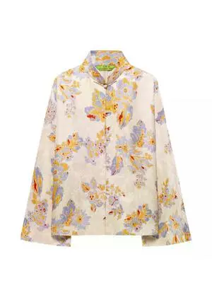 Shanghai Tang Scholar Floral-print Silk Jacket - Neutrals