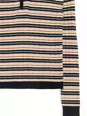Guest In Residence Striped Half-zip Polo Shirt