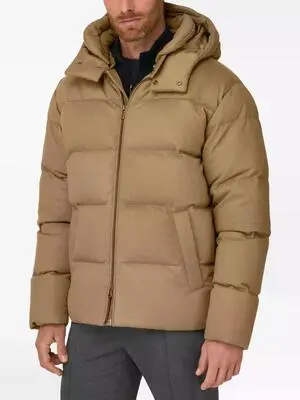 Boggi Milano Bomber In Wool-blend Padded With Goose Down
