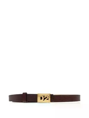 Dsquared2 Logo-plaque Pebbled Leather Belt - Red