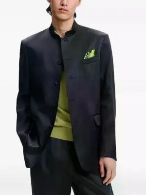 Shanghai Tang Geometric-print Mulberry Silk Pocket Square