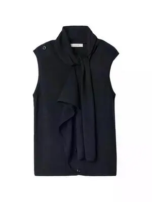 LEMAIRE Asymmetrical Cardigan In Merino Wool Blend - Black
