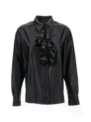 IRIE' Ruffled-trim Long-sleeve Shirt - Black