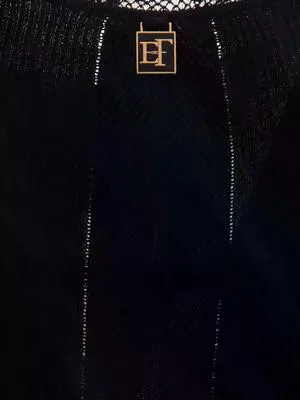 Elisabetta Franchi Lace-trimmed Ribbed Top