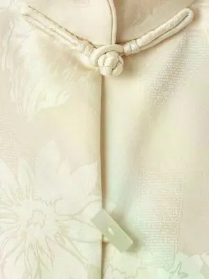 Shanghai Tang Floral Jacquard Sleeveless Mandarin Collar Top - Neutrals