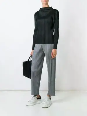 Issey Miyake Pleated Funnel Neck Top
