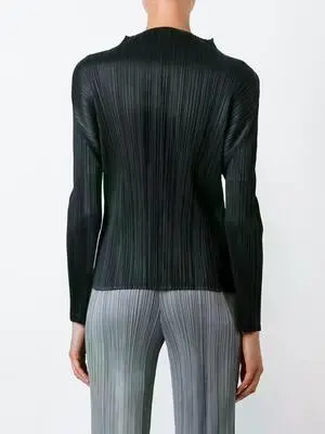 Issey Miyake Pleated Funnel Neck Top