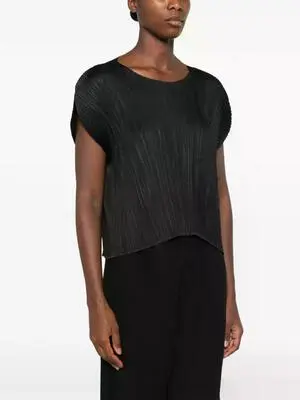 Issey Miyake Pleated Funnel Neck Top