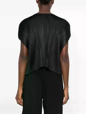 Issey Miyake Pleated Funnel Neck Top