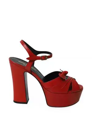 Saint Laurent Candy Bow Platform Sandals - Red