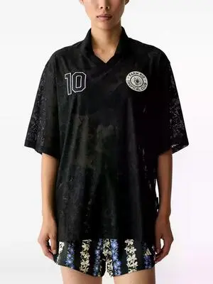 Adidas X Farm Rio Floral-lace T-shirt - Black