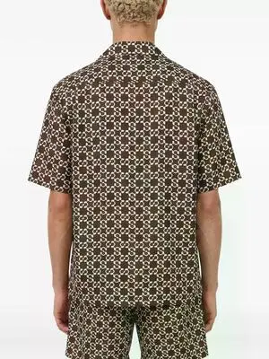 Simkhai Casper Geometric-print Short-sleeve Shirt