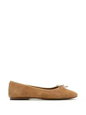 Sam Edelman Allie Bow-detail Suede Ballet Flats - Brown