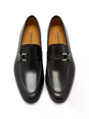 Magnanni Buckle-detail Leather Loafers - Black