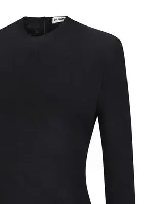 JIL SANDER High-neck Long-sleeve Bodysuit - Black