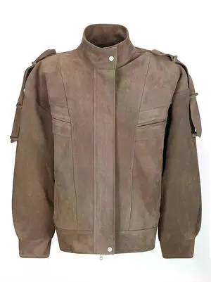 Source Unknown Tova Faux-suede Bomber Jacket - Brown