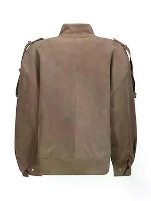 Source Unknown Faux-suede Bomber Jacket With High Neck