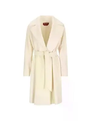Max Mara Belted Coat - White