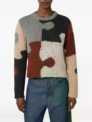 Moschino Inlaid Wool-and-silk Blend Pullover