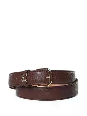 COCCINELLE Metal Loop Logo-plaque Belt - Brown