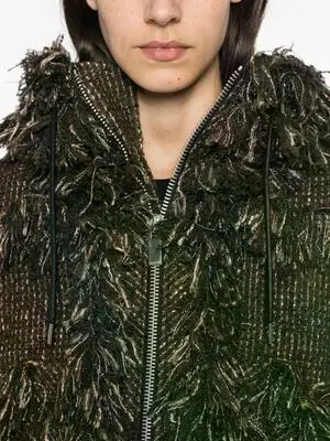 Sacai Fringe-trimmed Hooded Jacket - Brown