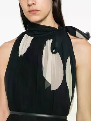 Max Mara Polka-dot-print Pleated Maxi Dress