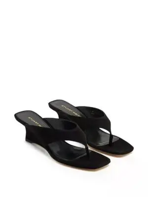 STUART WEITZMAN Suede Wedge Flip-flops