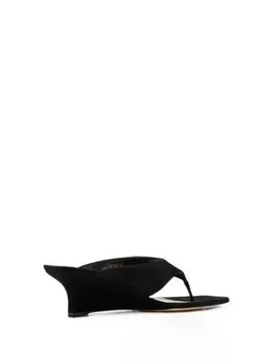 STUART WEITZMAN Suede Wedge Flip-flops