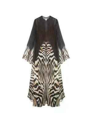 MES DEMOISELLES Zebra-print Sequin-embellished Maxi Dress - Black