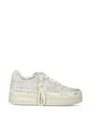 Premiata Micol Croc-effect Platform Sneakers - Neutrals