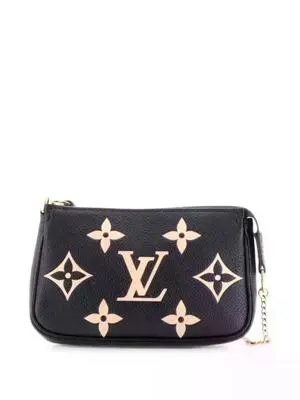 LOUIS VUITTON Pochette Accessoires Bicolor Monogram Empreinte Giant Mini Clutch Bag - Black