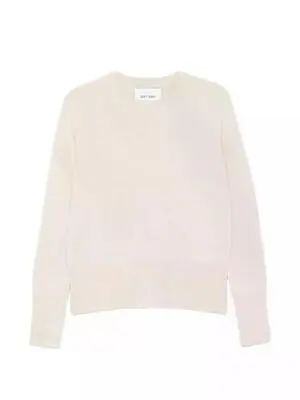 Soft Goat Ribbed-trim Crew-neck Sweater - Neutrals