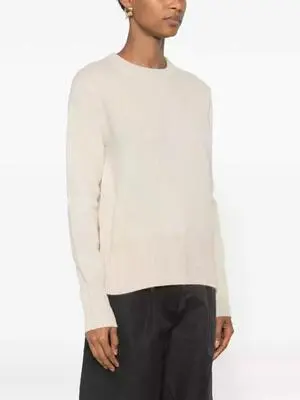 Soft Goat Ribbed-trim Crew-neck Sweater