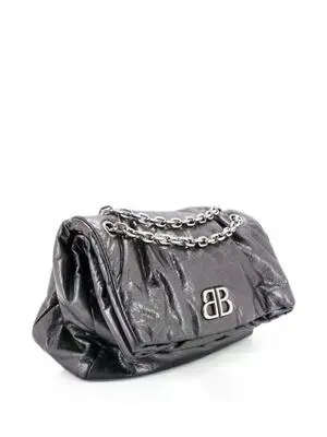Balenciaga Monaco Chain Flap Leather Medium Shoulder Bag