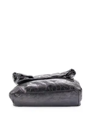Balenciaga Monaco Chain Flap Leather Medium Shoulder Bag - Silver