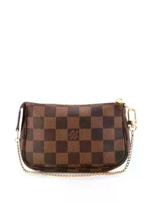 LOUIS VUITTON Pochette Accessoires Damier Mini Clutch Bag - Brown