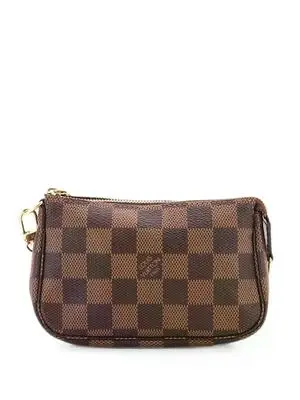 LOUIS VUITTON Pochette Accessoires Damier Mini Clutch Bag - Brown