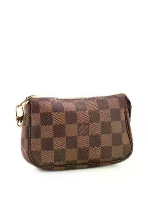 LOUIS VUITTON Pochette Accessoires Damier Mini Clutch Bag - Brown