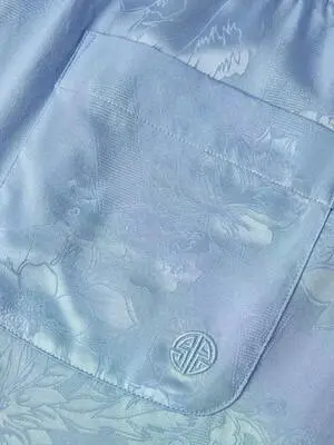 Shanghai Tang Floral Jacquard Flared Trousers