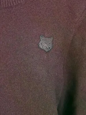 Maison Kitsuné Fox Head Crew Neck Sweater - Purple