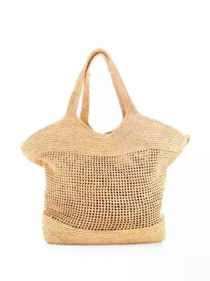 Saint Laurent Icare Shopping Raffia Maxi Tote Bag - Neutrals