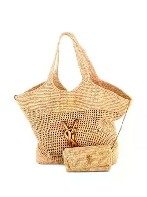 Saint Laurent Icare Shopping Raffia Maxi Tote Bag
