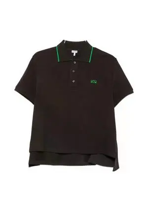 Loewe Logo-embroidered Tipped Polo Shirt - Black