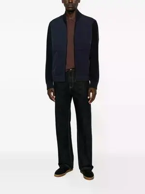 BOSS Knitted-panel Zip-up Jacket