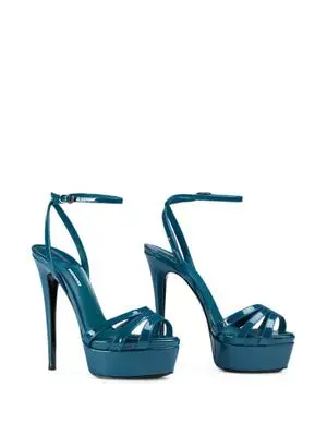 LE SILLA Lola Patent Leather Sandals - Blue